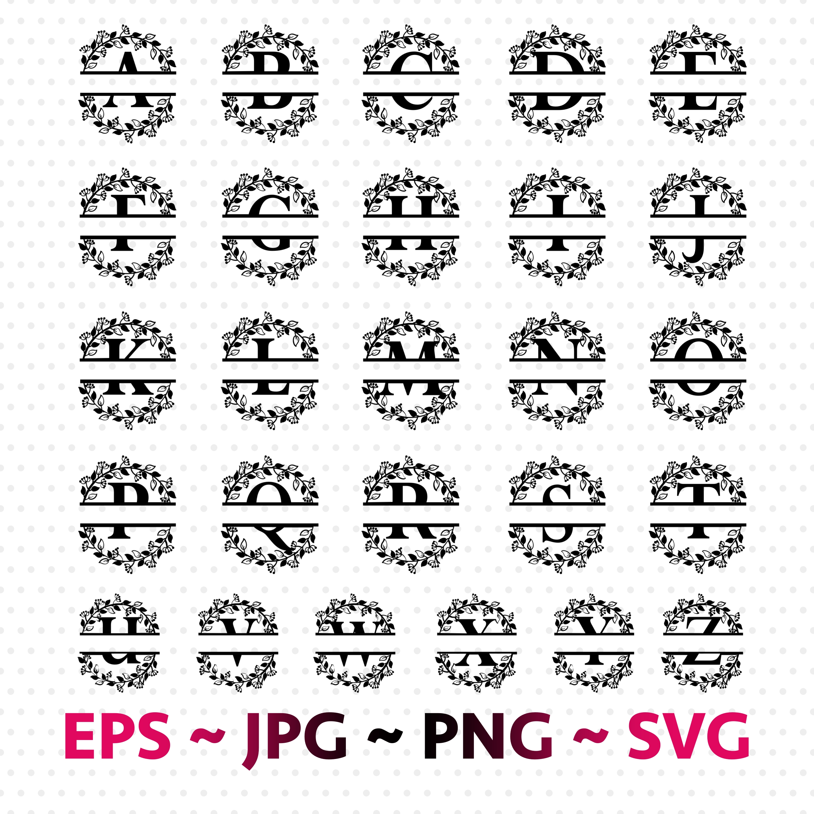 Fancy Split letters SVG bundle, Fancy alphabets files, SVG f | Inspire ...