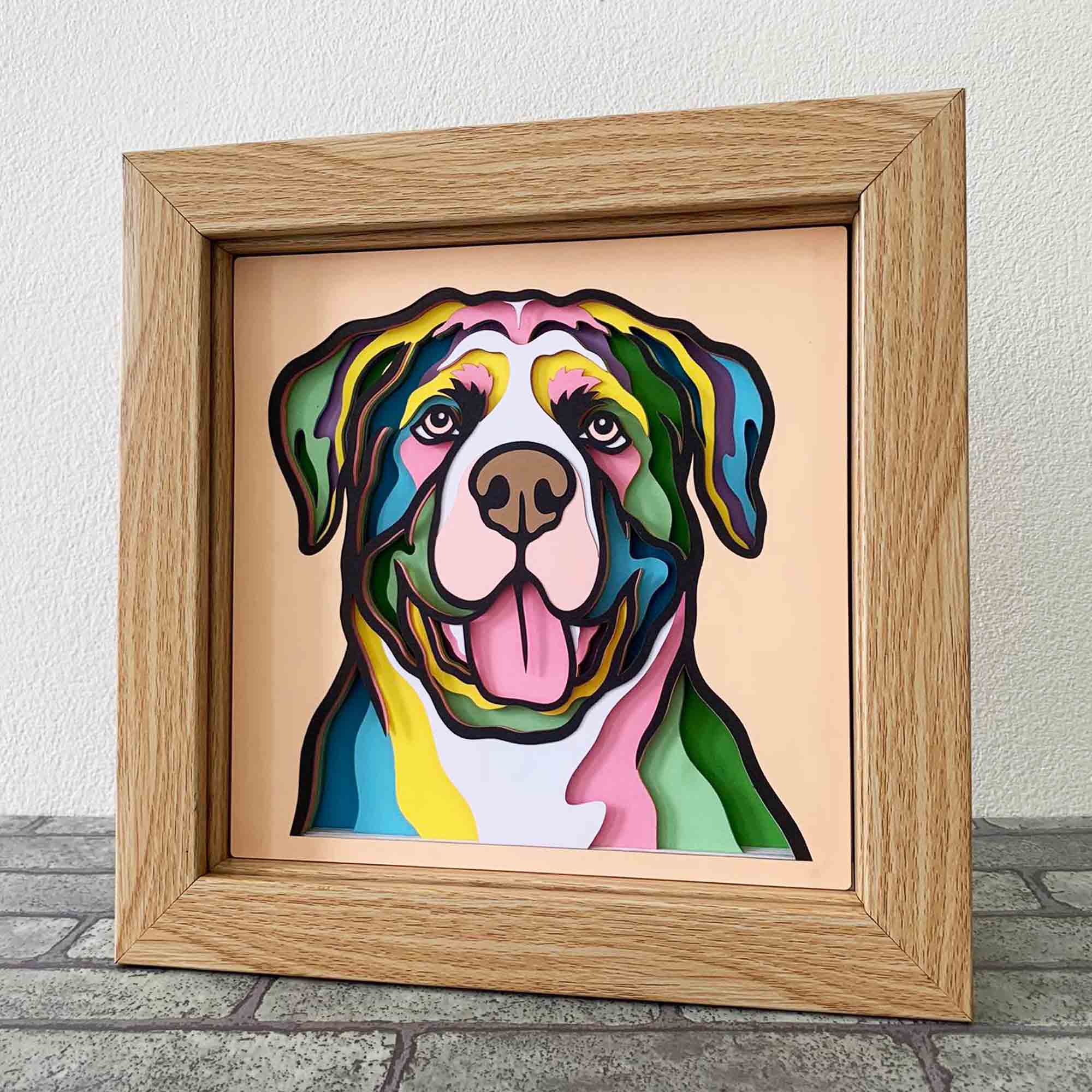Dog 3D Layered SVG For Cardstock/ Colorful Rottweiler Multil | Inspire ...