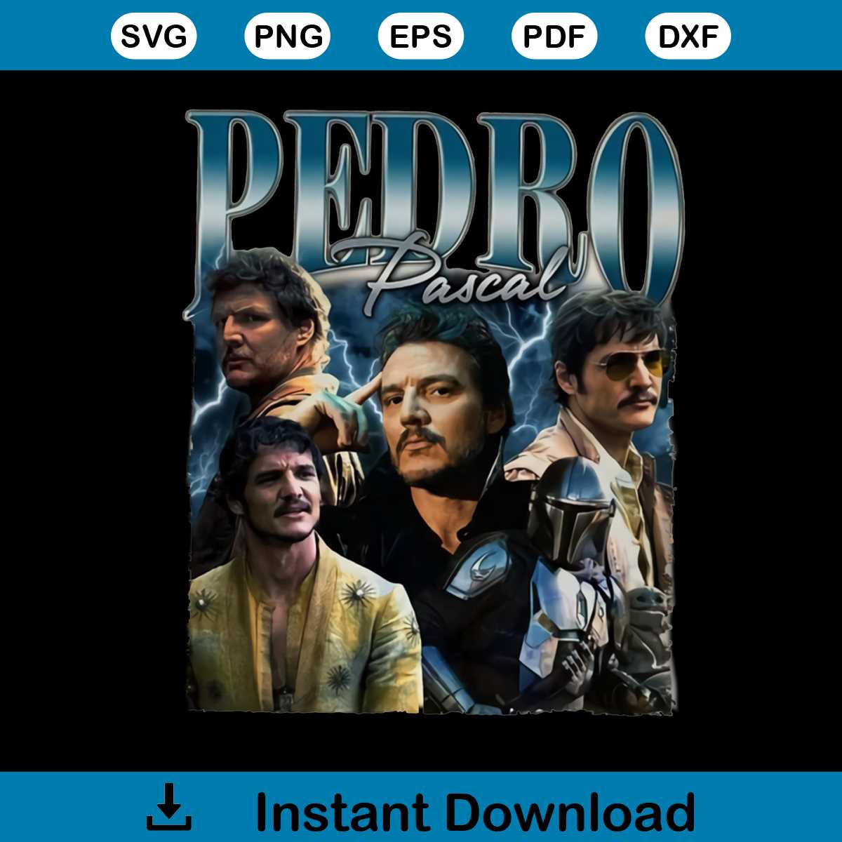 Pedro Pascal PNG Pedro Pascal 90s Vintage Sublimation | Inspire Uplift