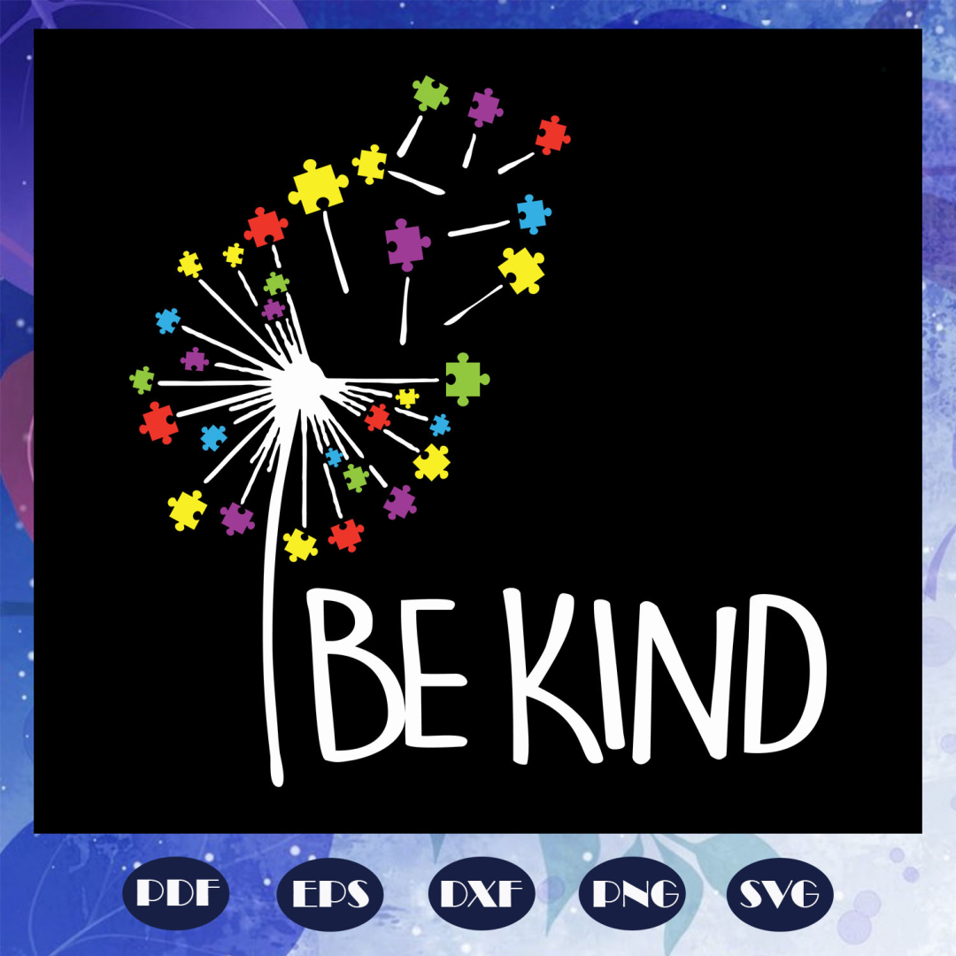 Be kind, puzzle piece svg, autism awareness svg, colourful s | Inspire ...
