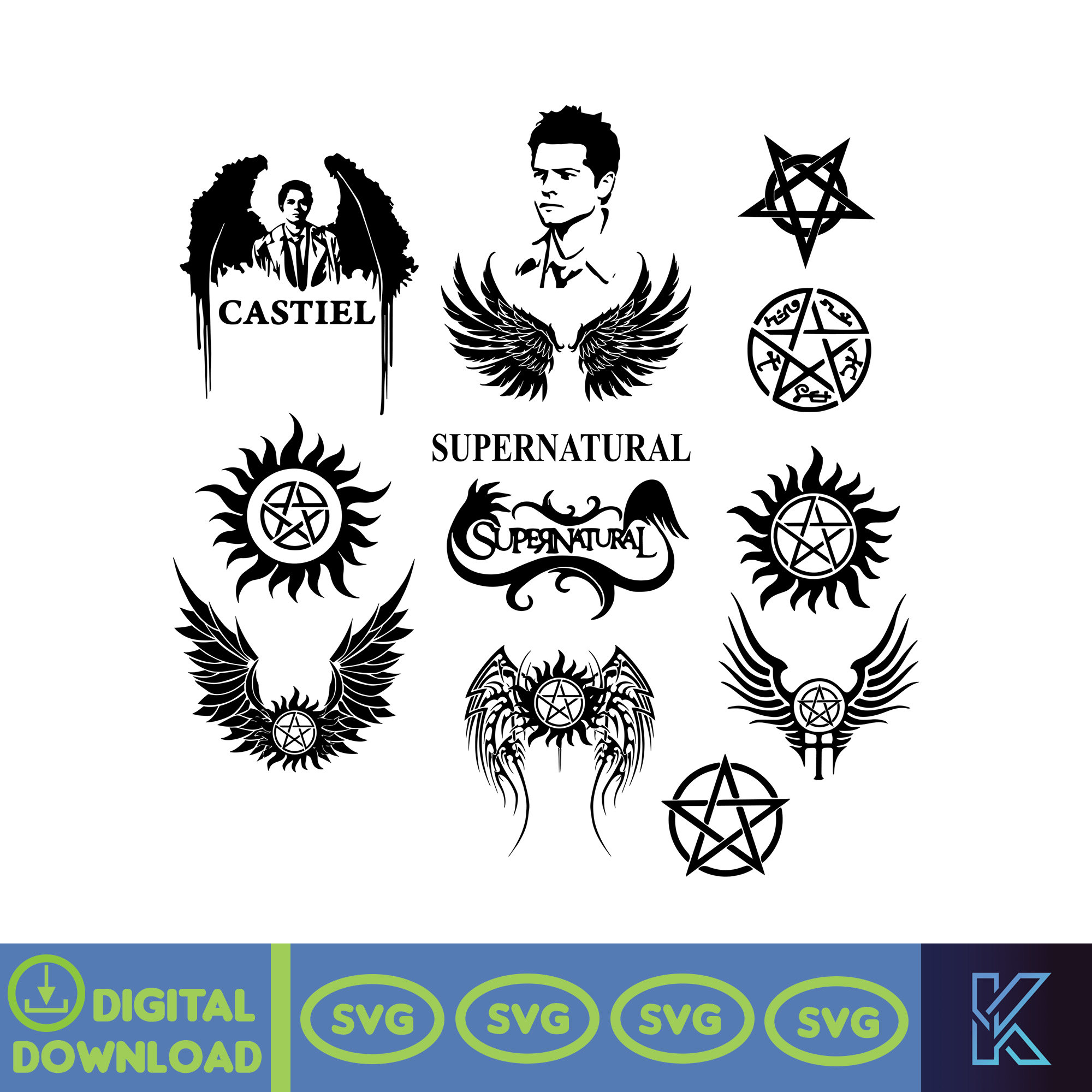 Supernatural Svg, Winchester Brothers Svg, Dean & Sam Winche | Inspire ...