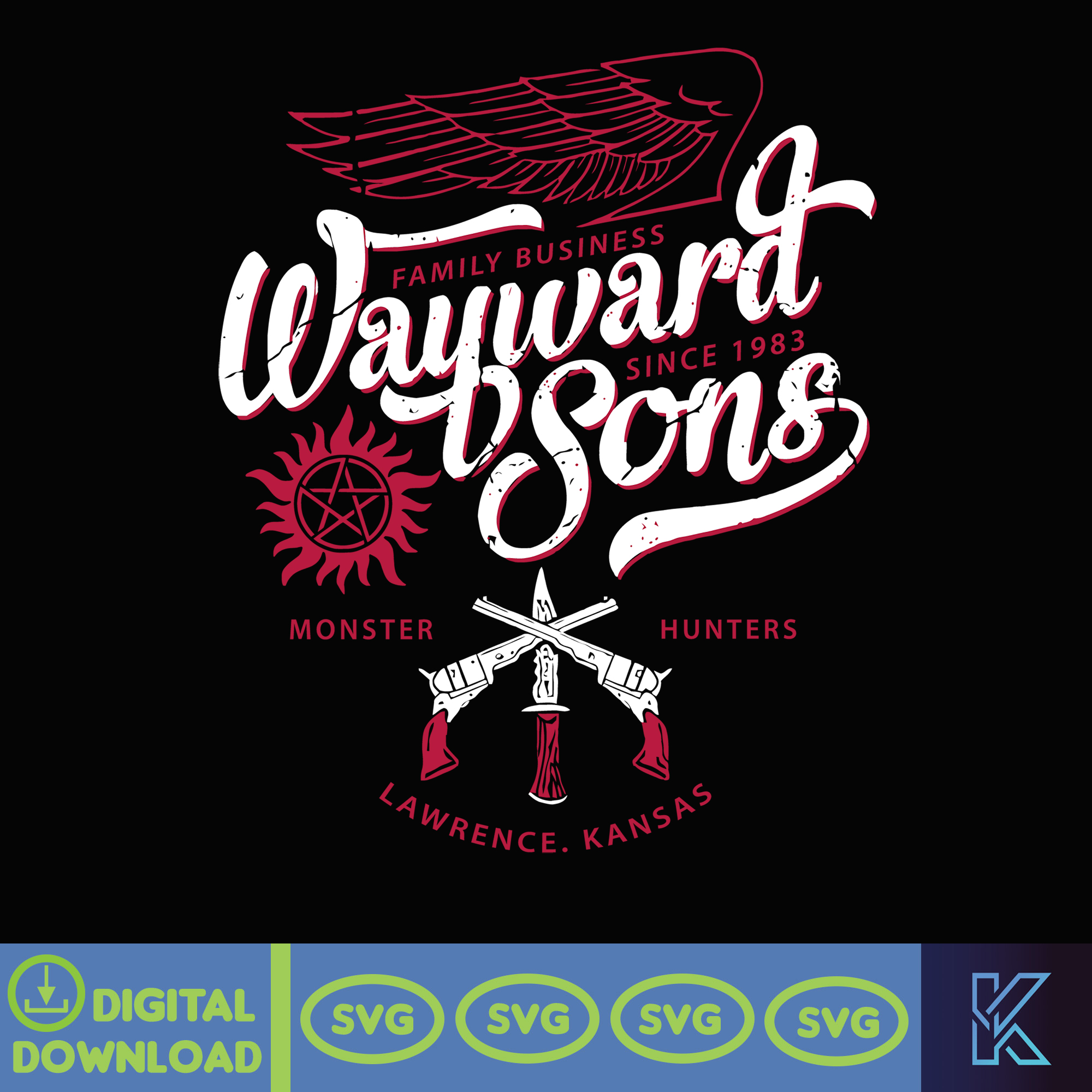 Supernatural Svg, Winchester Brothers Svg, Dean & Sam Winche | Inspire ...