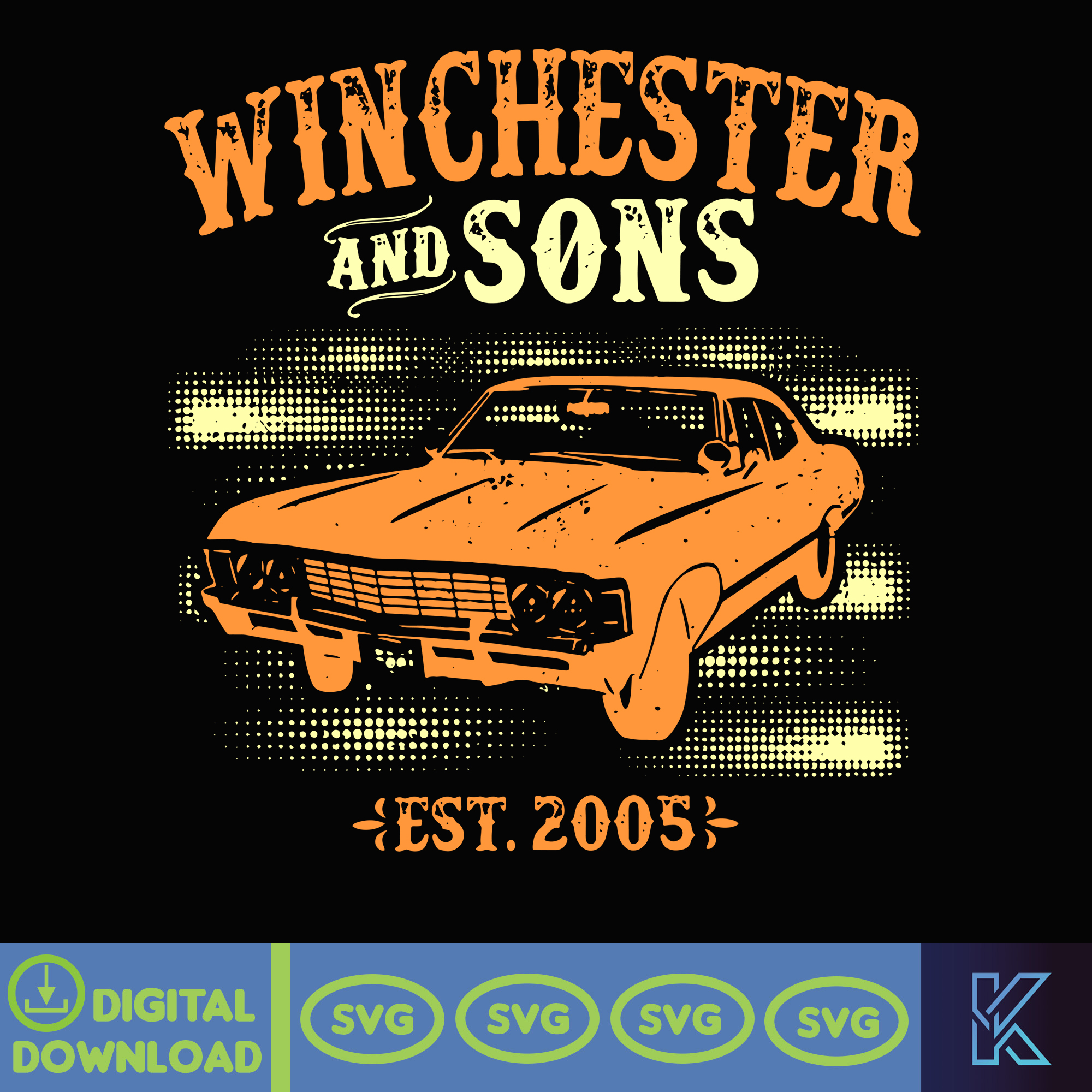 Supernatural Svg, Winchester Brothers Svg, Dean & Sam Winche | Inspire ...