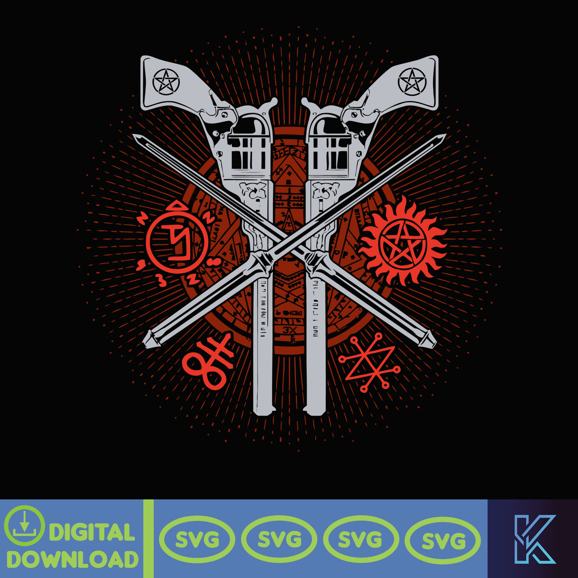 Supernatural Svg, Winchester Brothers Svg, Dean & Sam Winche | Inspire ...