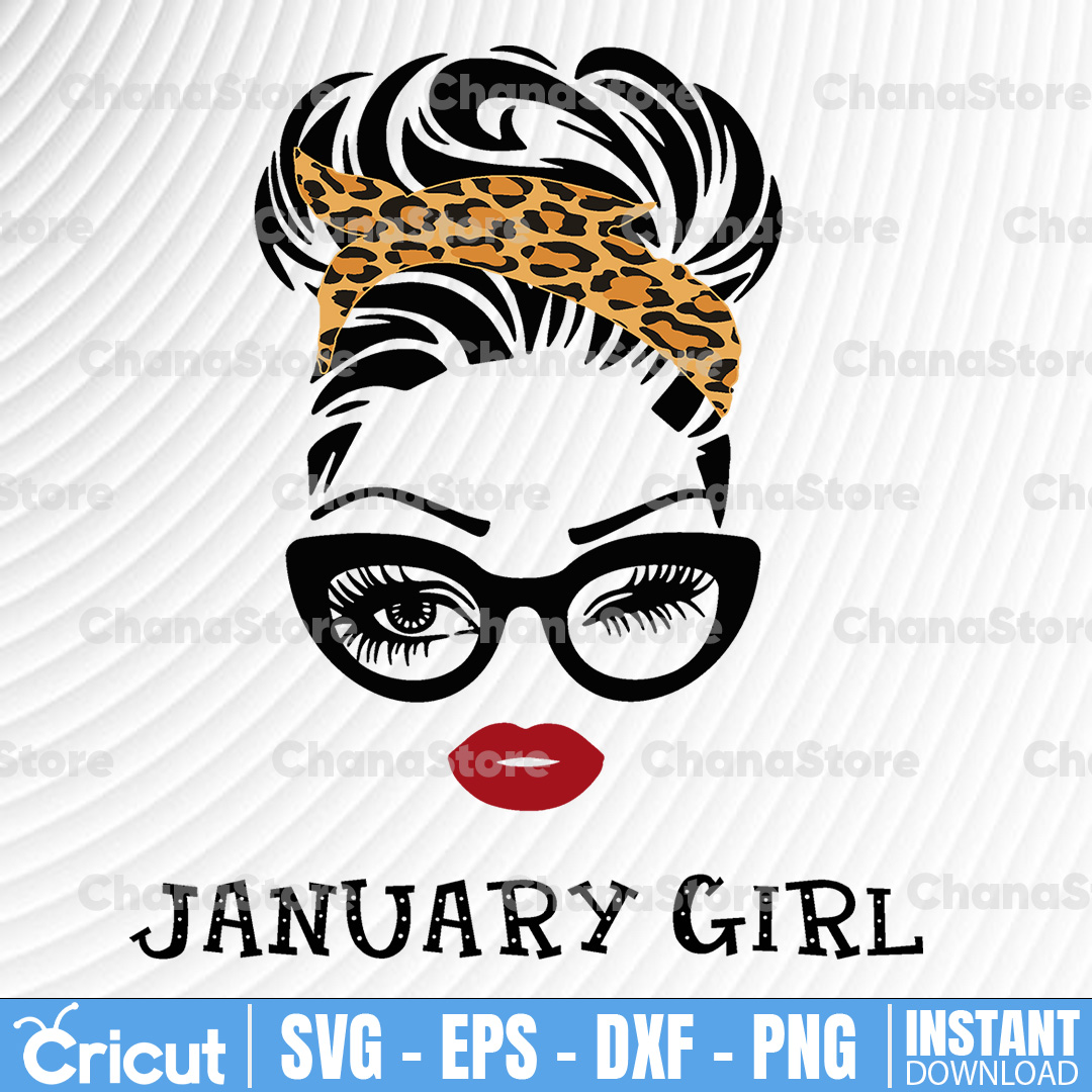 January Girl SVG, Woman With Glasses Svg Printable, Girl Wit - Inspire ...