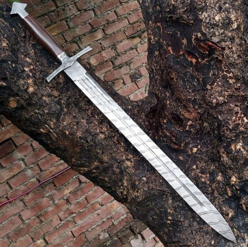 Custom Handmade Viking Damascus Steel Sword with Engravings | Inspire ...
