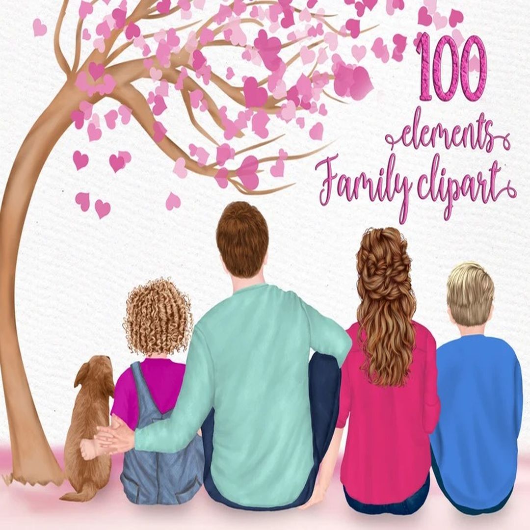 Family clipart: "PARENTS AND KIDS" Dad Mom Children Family P | Inspire ...