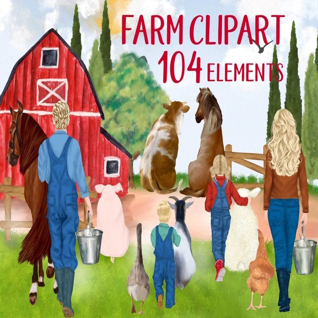 Farm Family clipart: "FARM ANIMALS CLIPART" Farm Life clipar | Inspire ...
