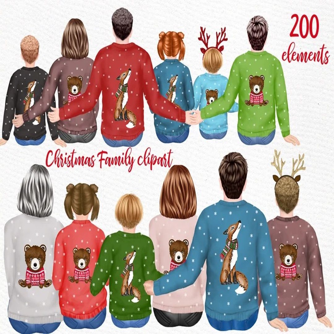 Christmas family clipart: "CHRISTMAS BUNDLE CLIPART" Christm | Inspire ...