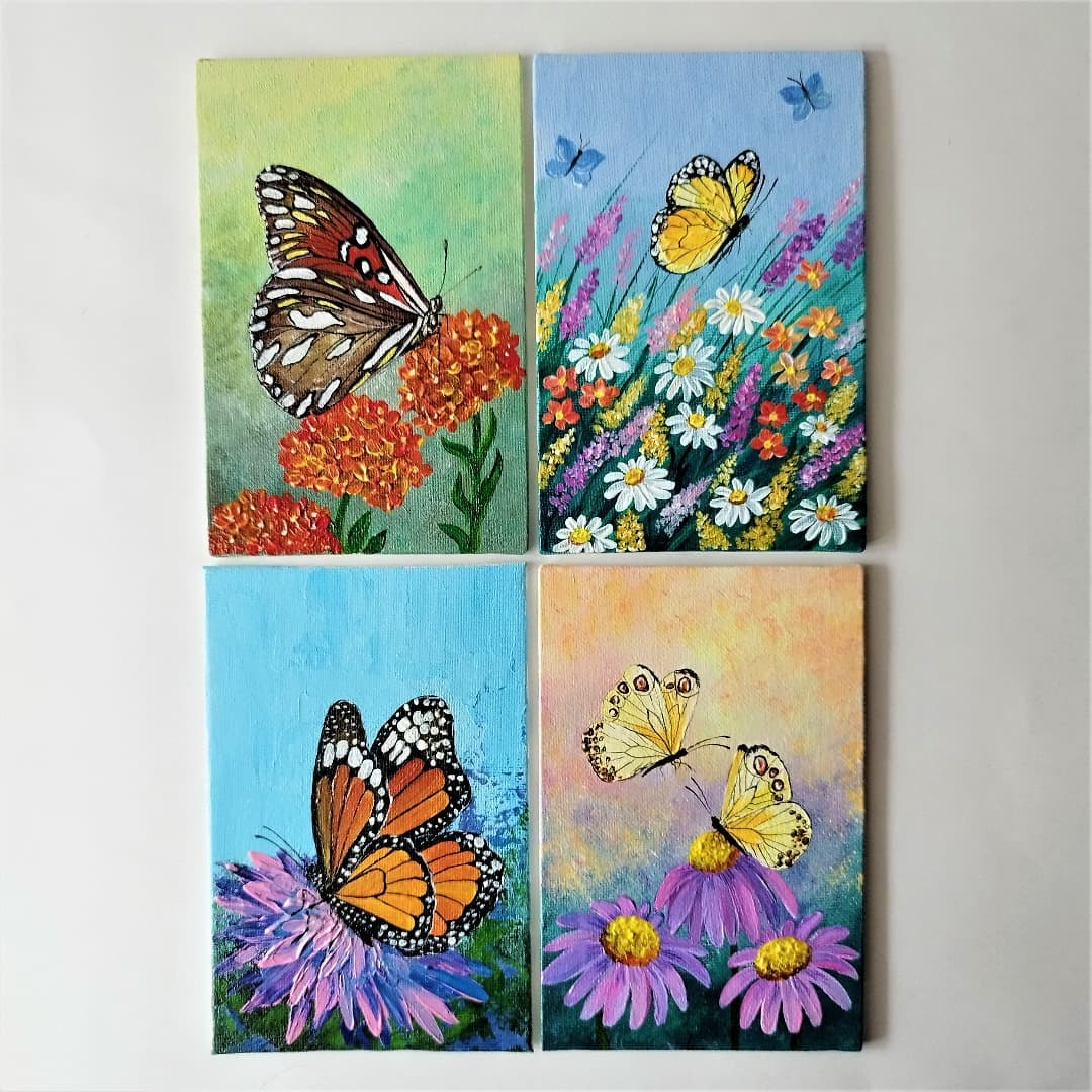 Canvas Paintings Of Butterflies