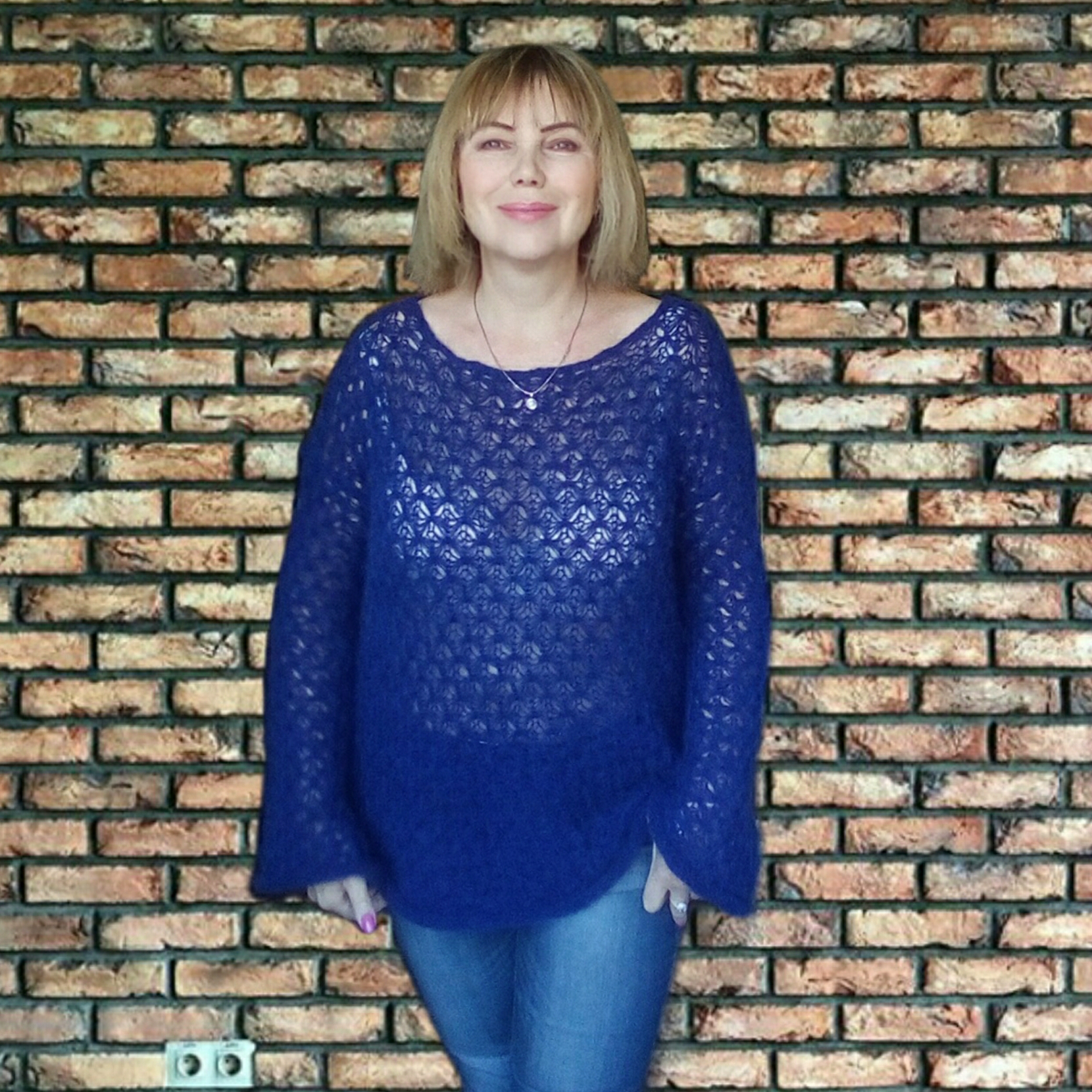 Knitted, sheer jumper in fine mohair. Soft, thin knitted ove | Inspire ...