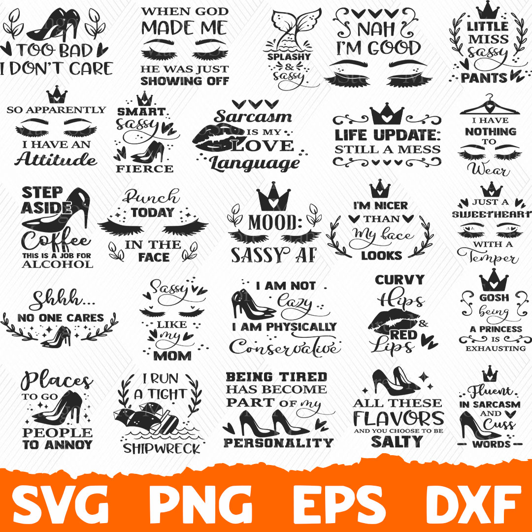 Sarcastic Svg Bundle, Sassy Svg Bundle, Funny Svg, funny Sas | Inspire ...