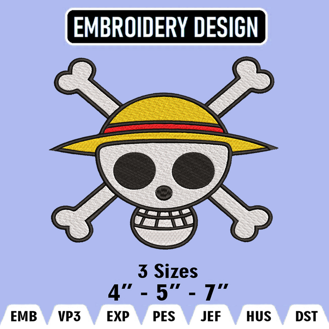 Monkey D Luffy Embroidery Designs, Luffy Logo Embroidery Fil - Inspire ...