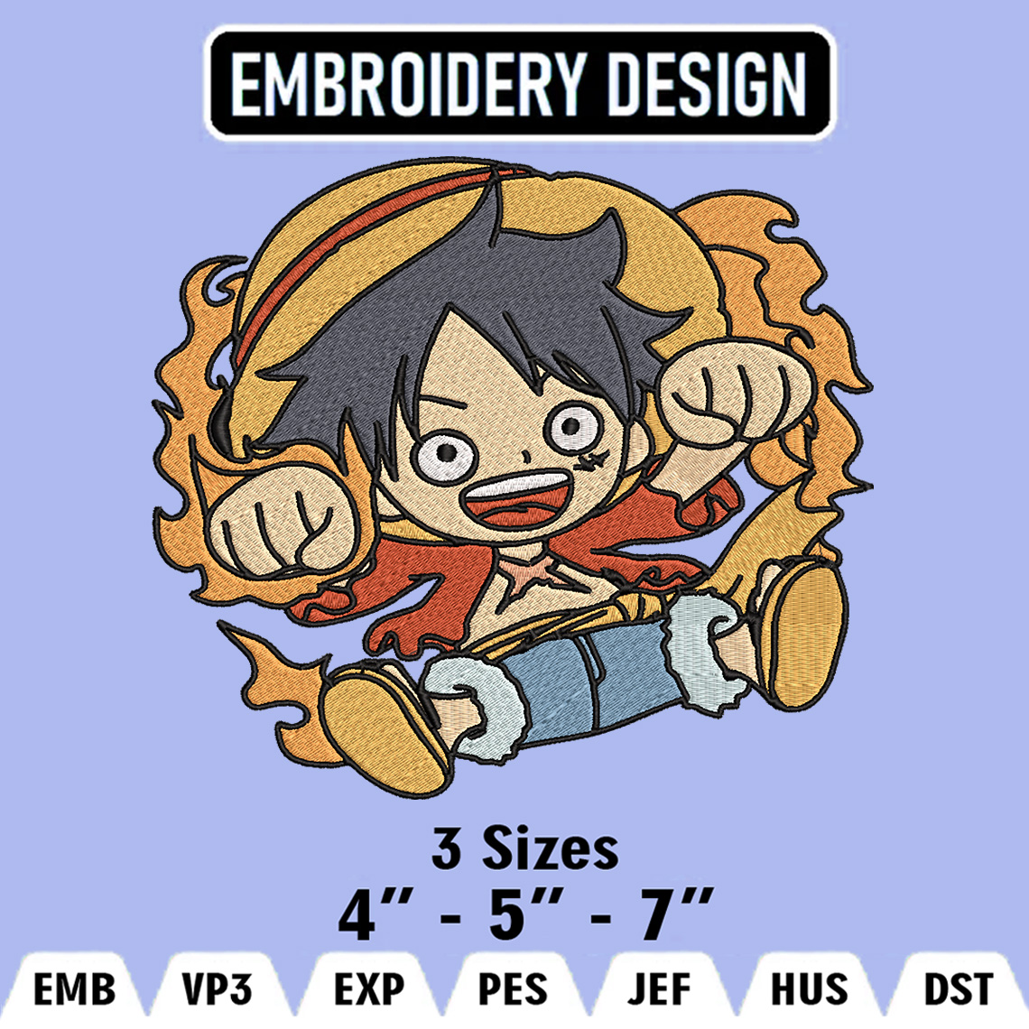 Monkey D Luffy Embroidery Designs, Luffy Logo Embroidery Fil | Inspire ...