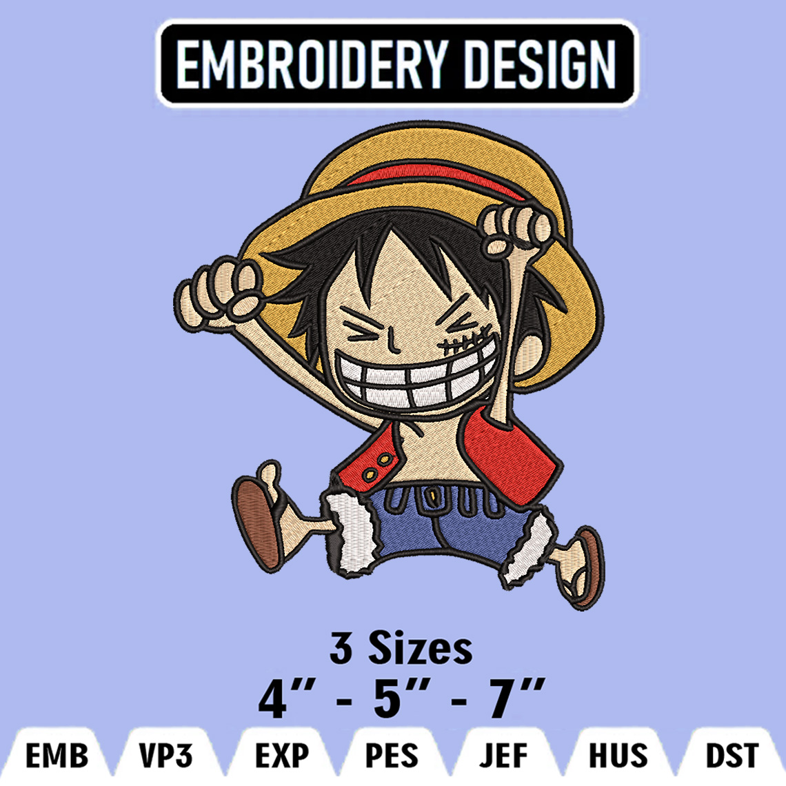 Monkey D Luffy Embroidery Designs, Luffy Logo Embroidery Fil | Inspire ...