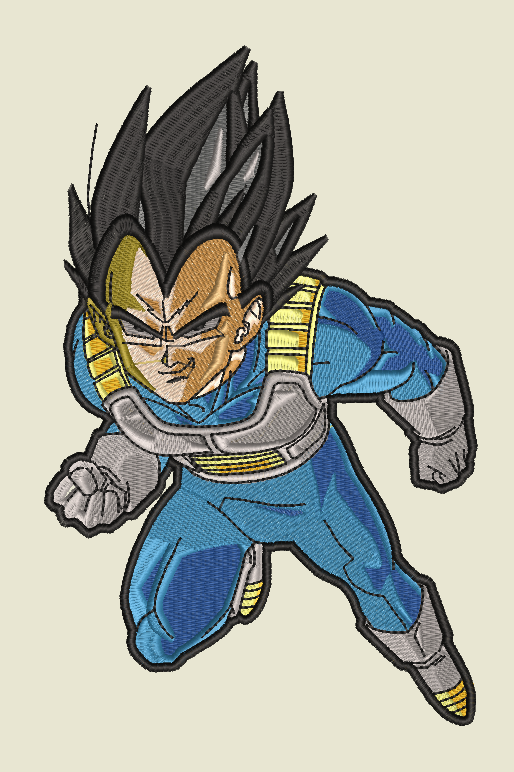 Anime Embroidery Vegeta Saiyan Pattern | Inspire Uplift
