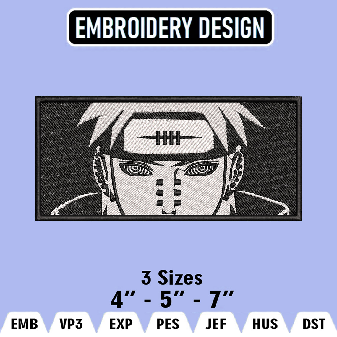 Pain Embroidery Designs, Pain Logo Embroidery Files, Naruto | Inspire ...