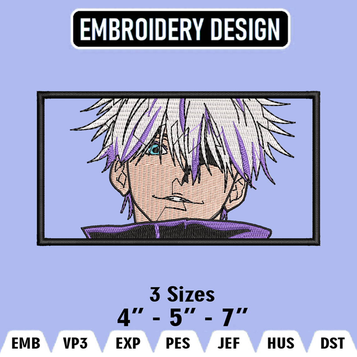 Satoru Gojo Embroidery Designs, Gojo Logo Embroidery Files, - Inspire ...