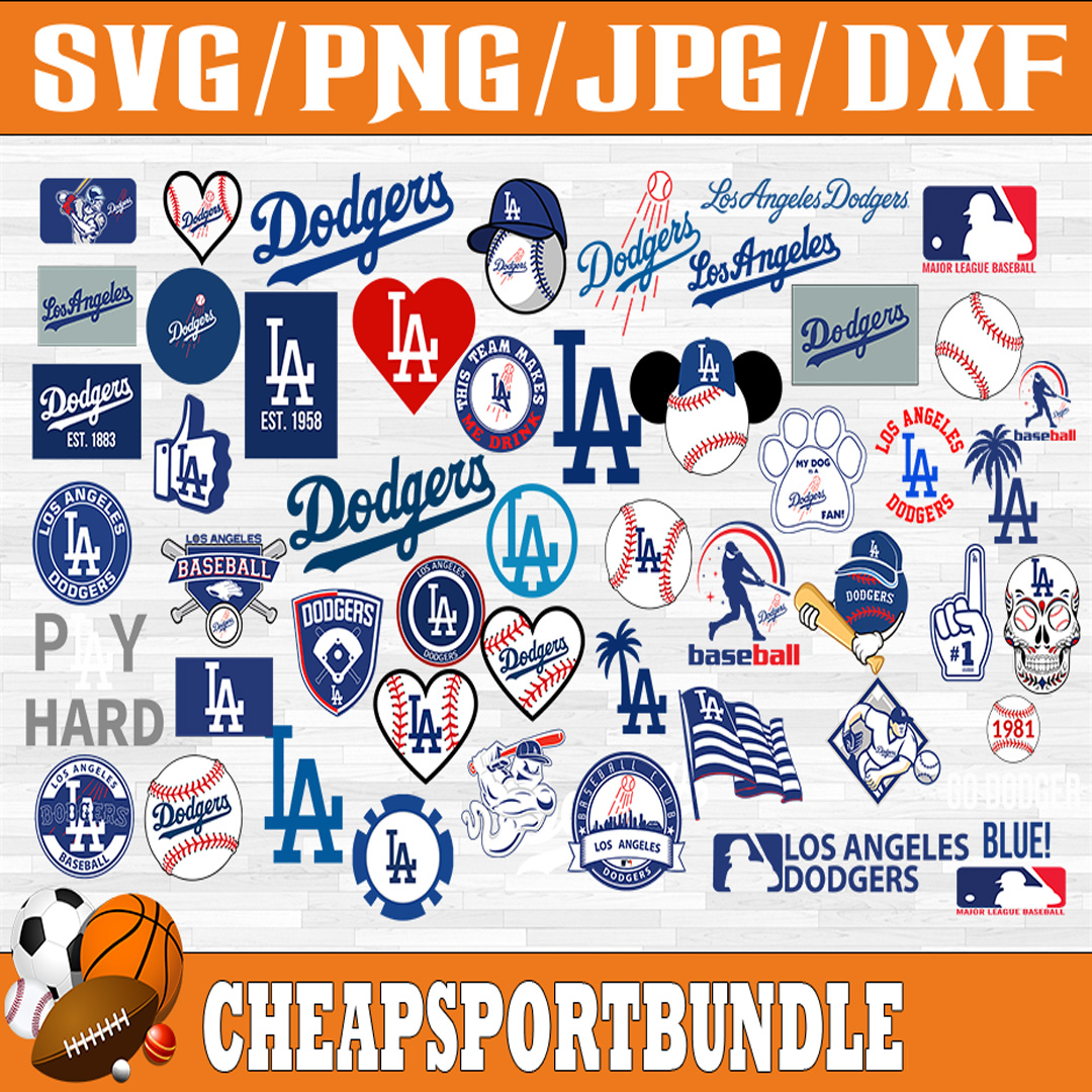 Bundle 55 Files LA Dodgers Baseball Team SVG, LA Dodgers Svg - Inspire ...