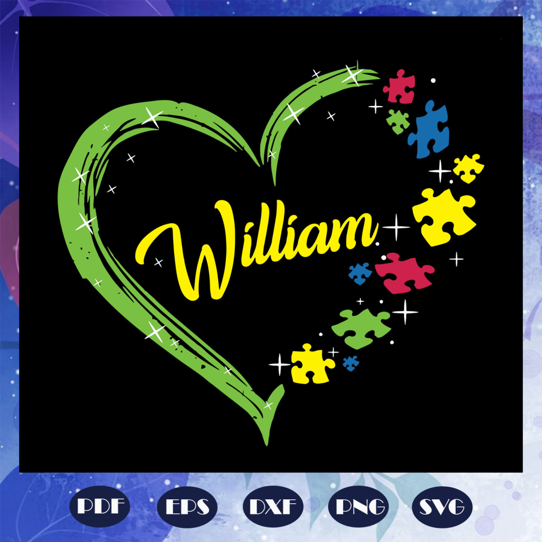 William svg, personalize with your kids name, autism awarene - Inspire ...
