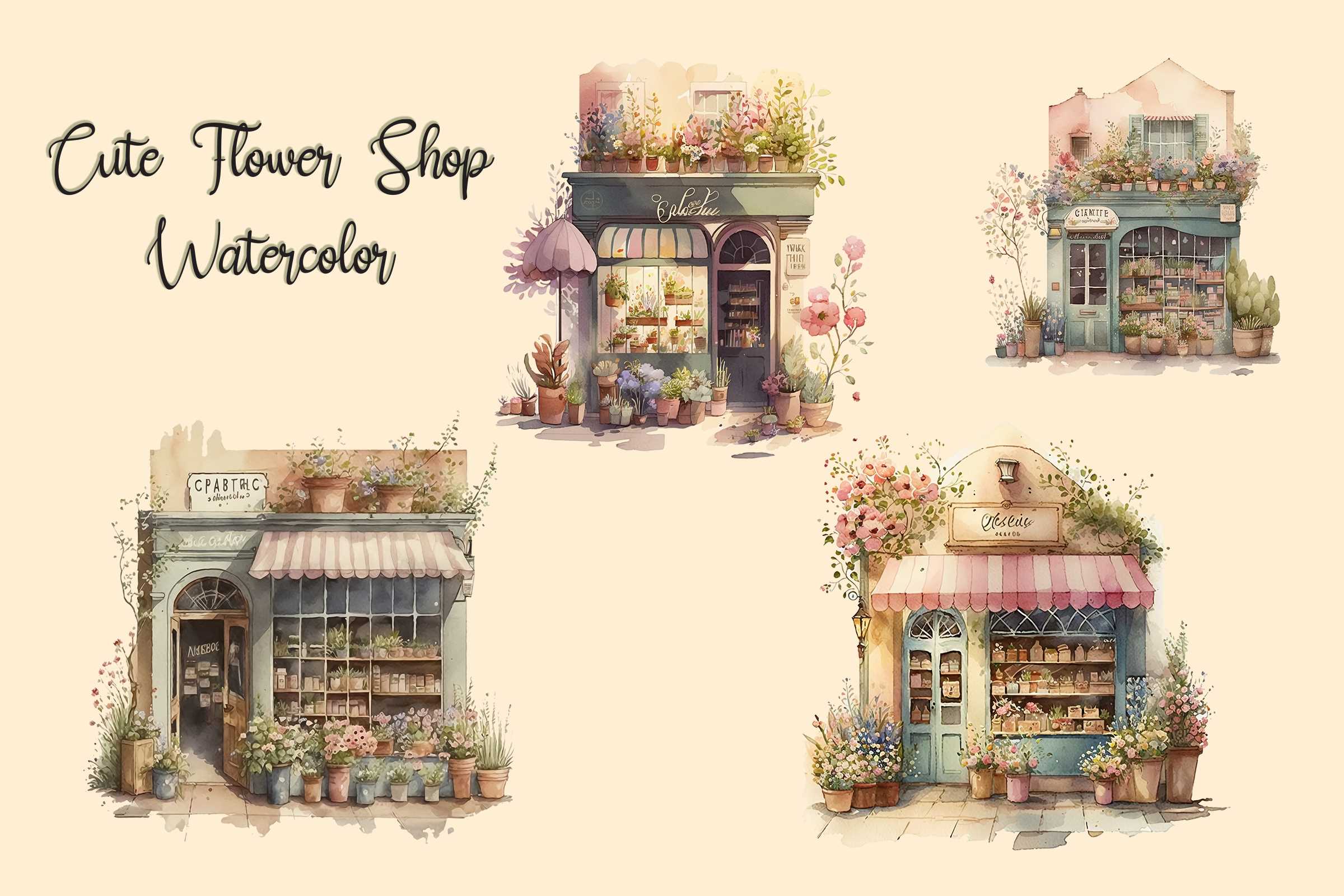 Cute Flower Shop Watercolor | Inspire Uplift