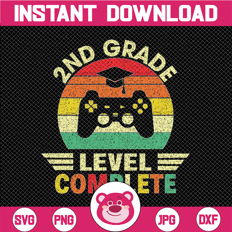 2nd Grade Graduation Level Complete Svg, Video Games Svg, Se | Inspire ...