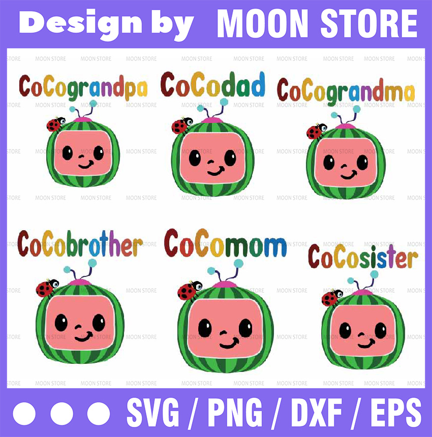Bundle 6 files Cocomelon Family svg, Coco Melon svg, Cocomel | Inspire ...