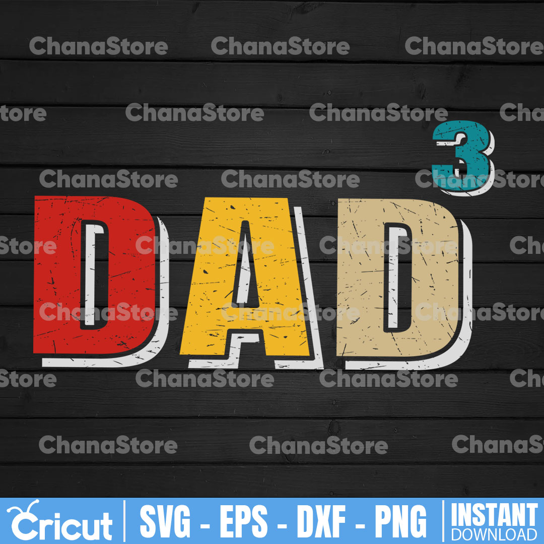 Dad of Three png, Father of Three, Gift For Dad, Funny Dad 3 - Inspire ...