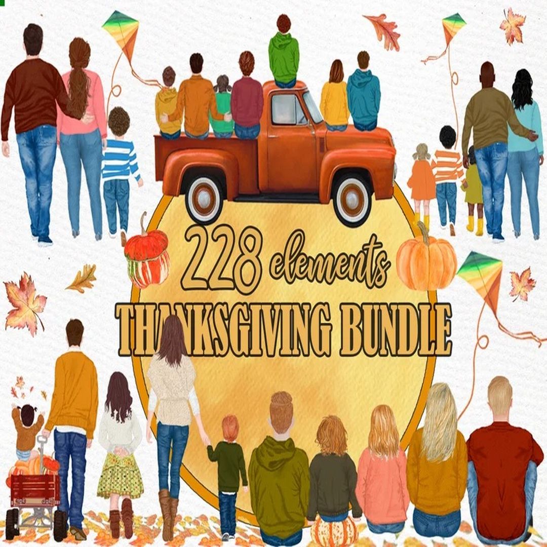 Fall Family clipart: "THANKSGIVING CLIPART" Thanksgiving Bun | Inspire ...