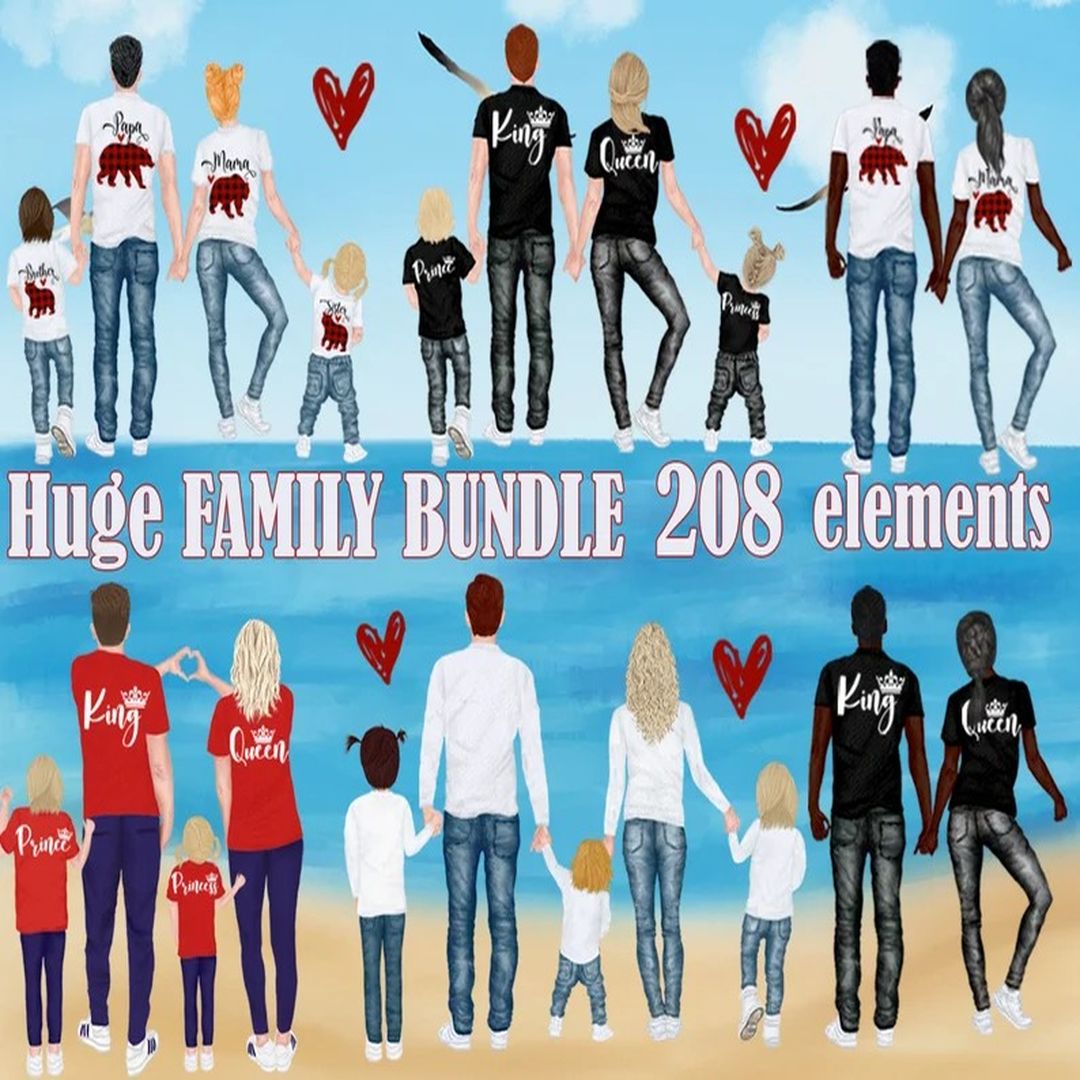 Family Bundle clipart: "FAMILY FIGURES CLIPART" Dad Mom Chil - Inspire ...