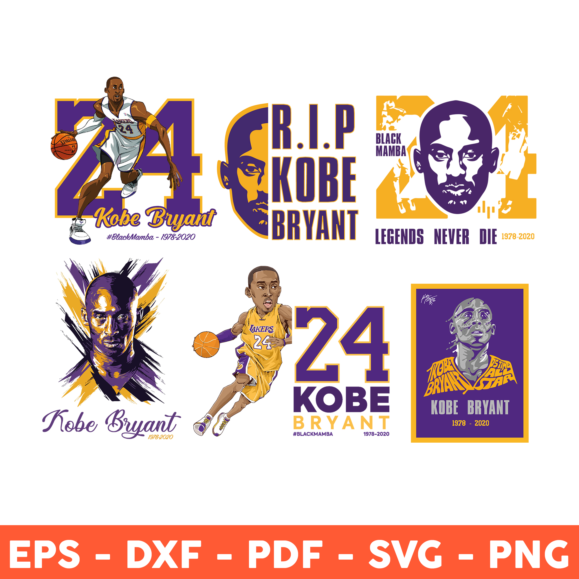 Kobe Bryant Svg Files For Cricut Clipart, Black Mamba, Baske | Inspire ...