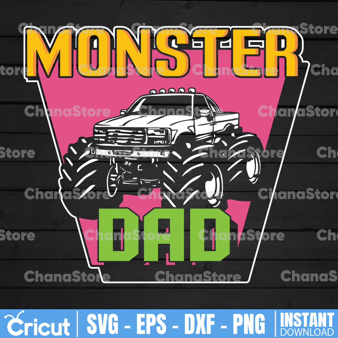 Monster Truck Dad svg, Vintage svg, Monster Trucker svg, Ent | Inspire ...