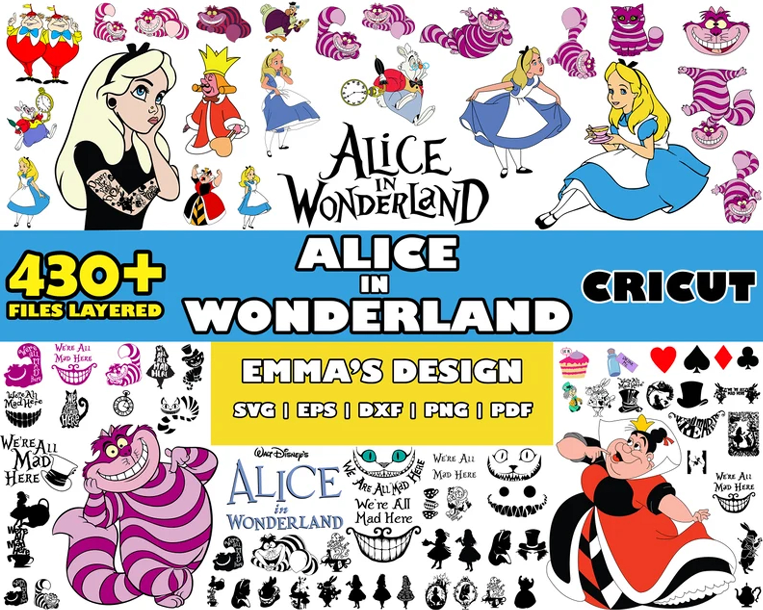 Alice in Wonderland SVG Bundle, Alice SVG, Alice in Wonderla | Inspire ...