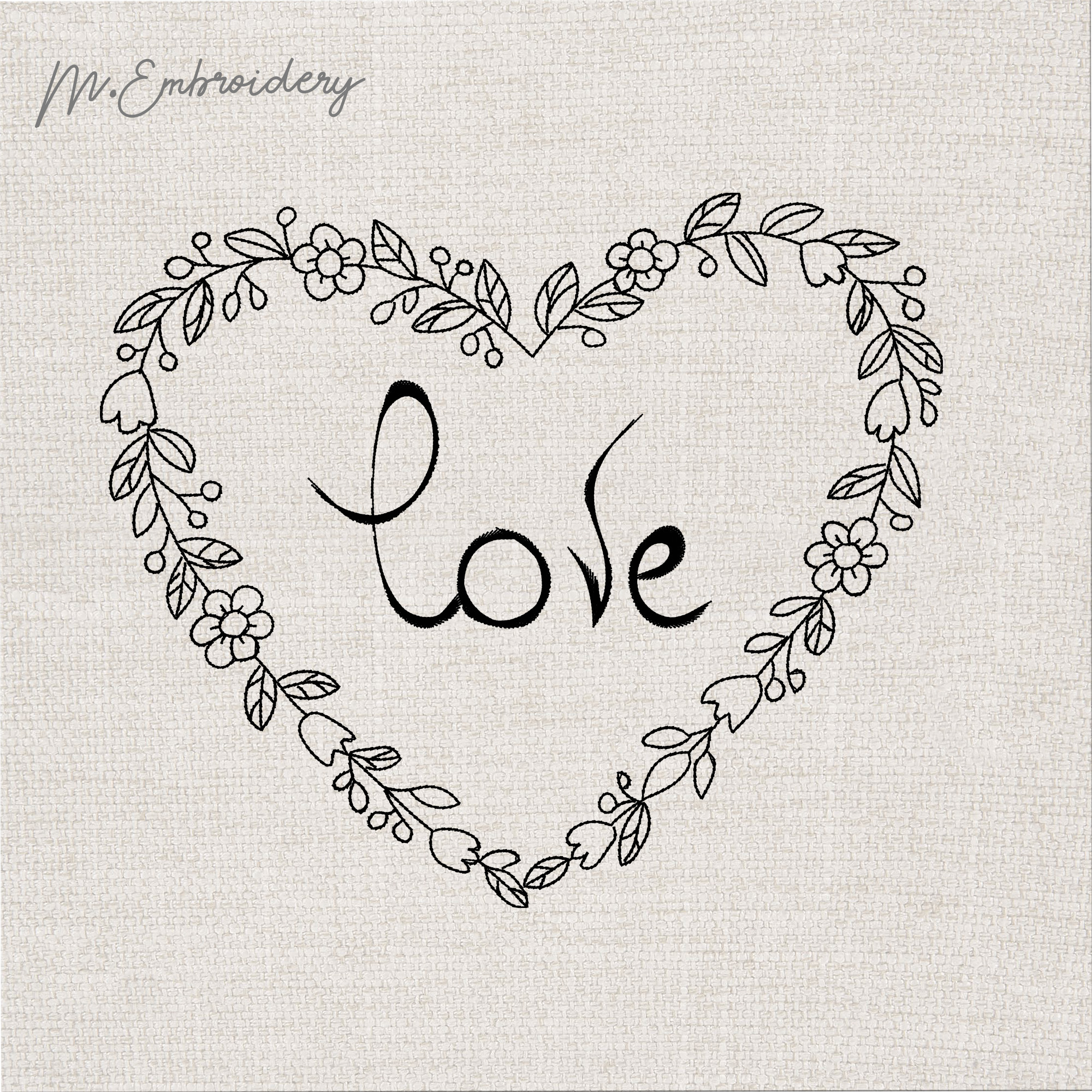 Heart Love Machine Embroidery Design download | Inspire Uplift