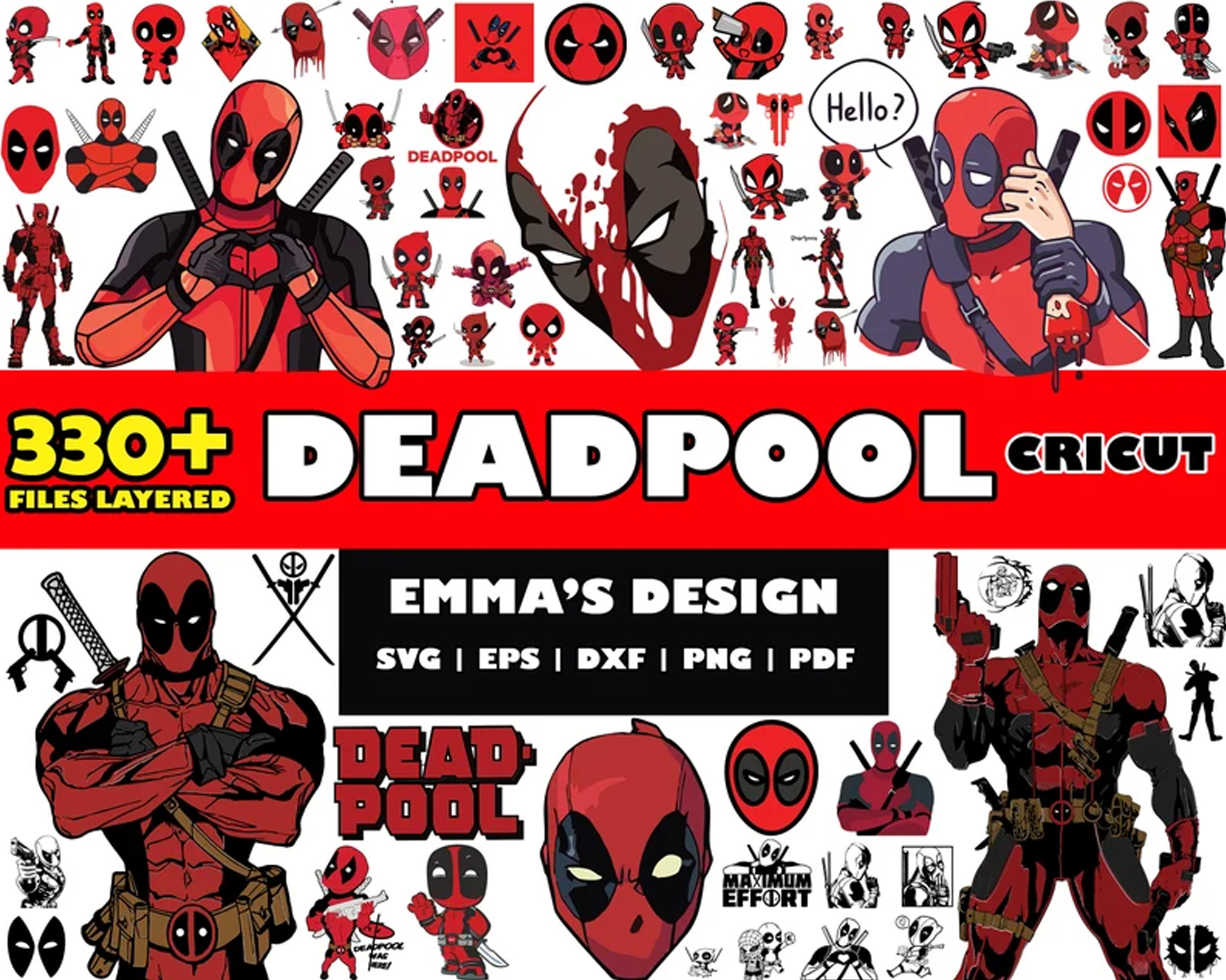 Deadpool Svg Bundle, Deadpool Svg, Deadpool Cricut, Silhouet | Inspire ...