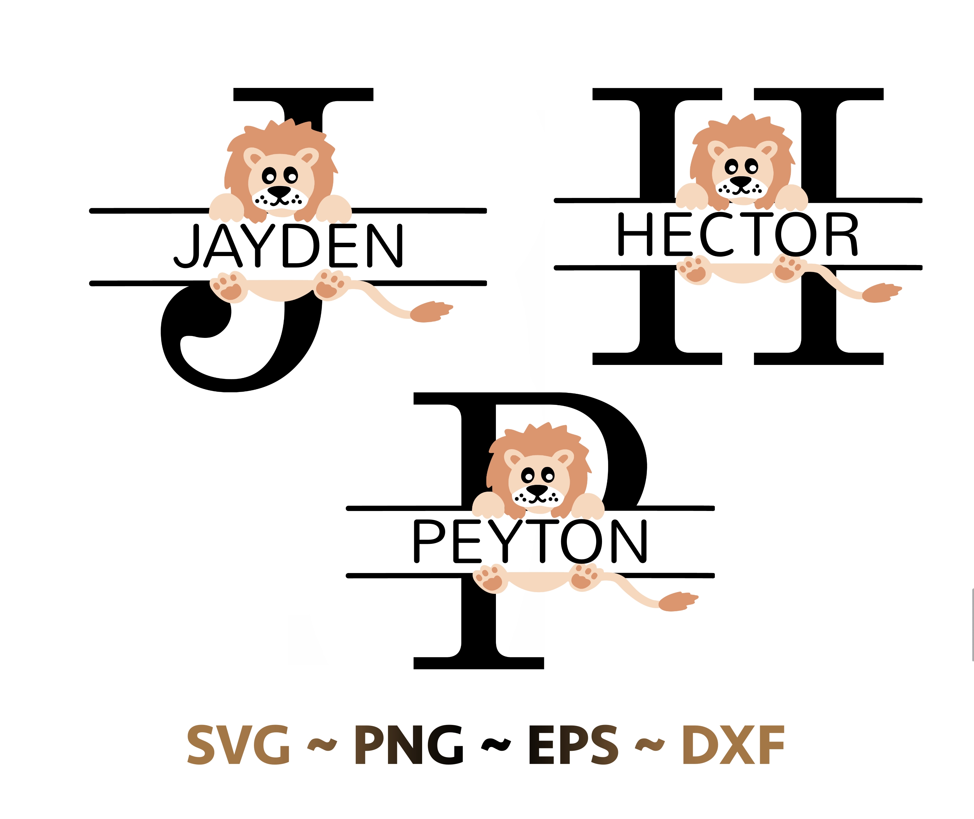 Cute Lion Alphabets SVG bundle, Fancy alphabets files, SVG f - Inspire ...