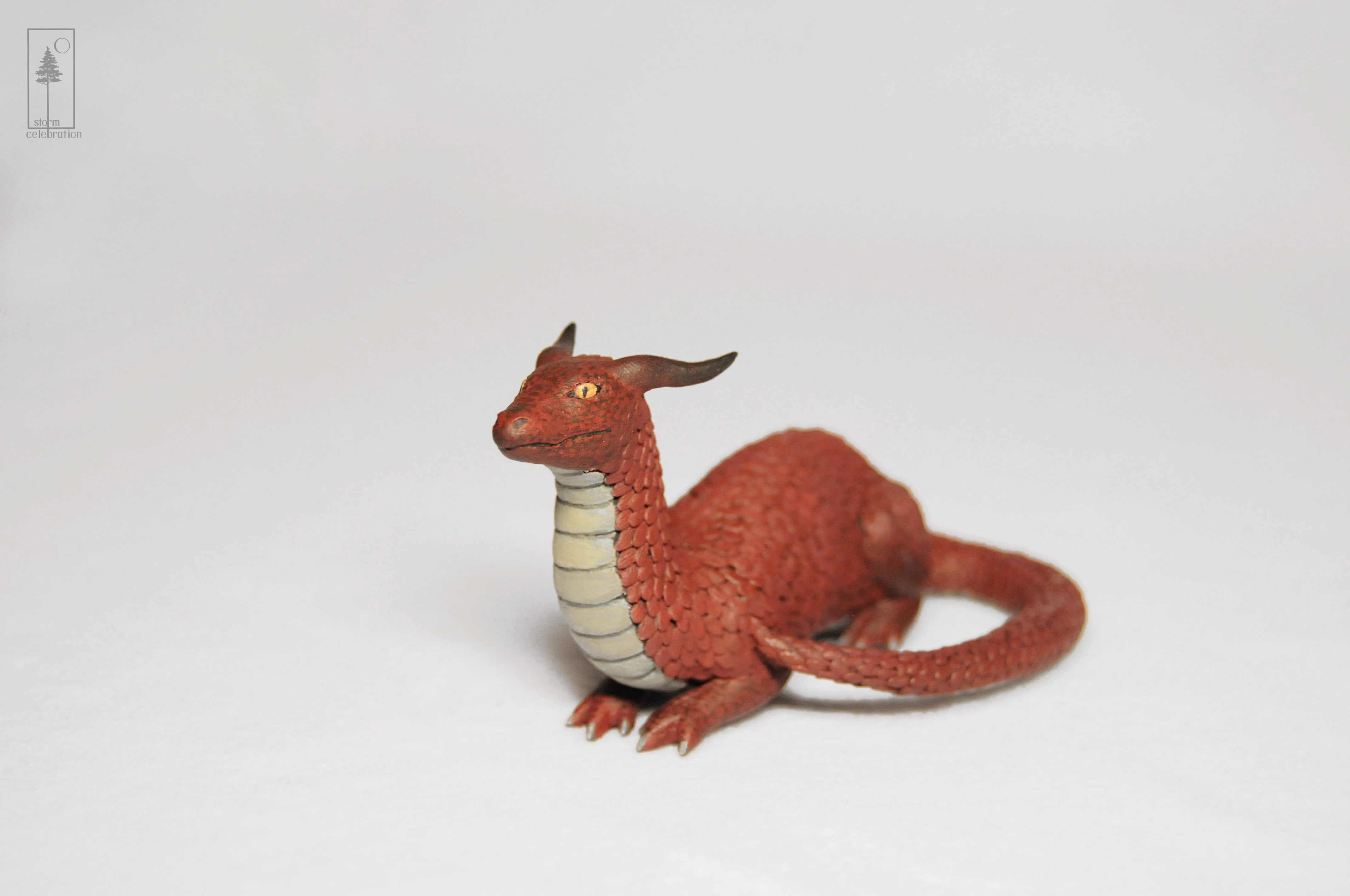 Red dragon air dry clay figurine | Inspire Uplift