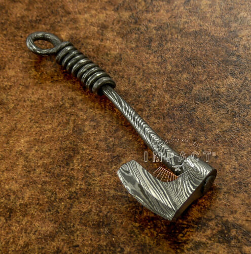 HAND FORGED CUSTOM DAMASCUS MINIATURE NECK AXE CLEAVER KNIFE | Inspire ...