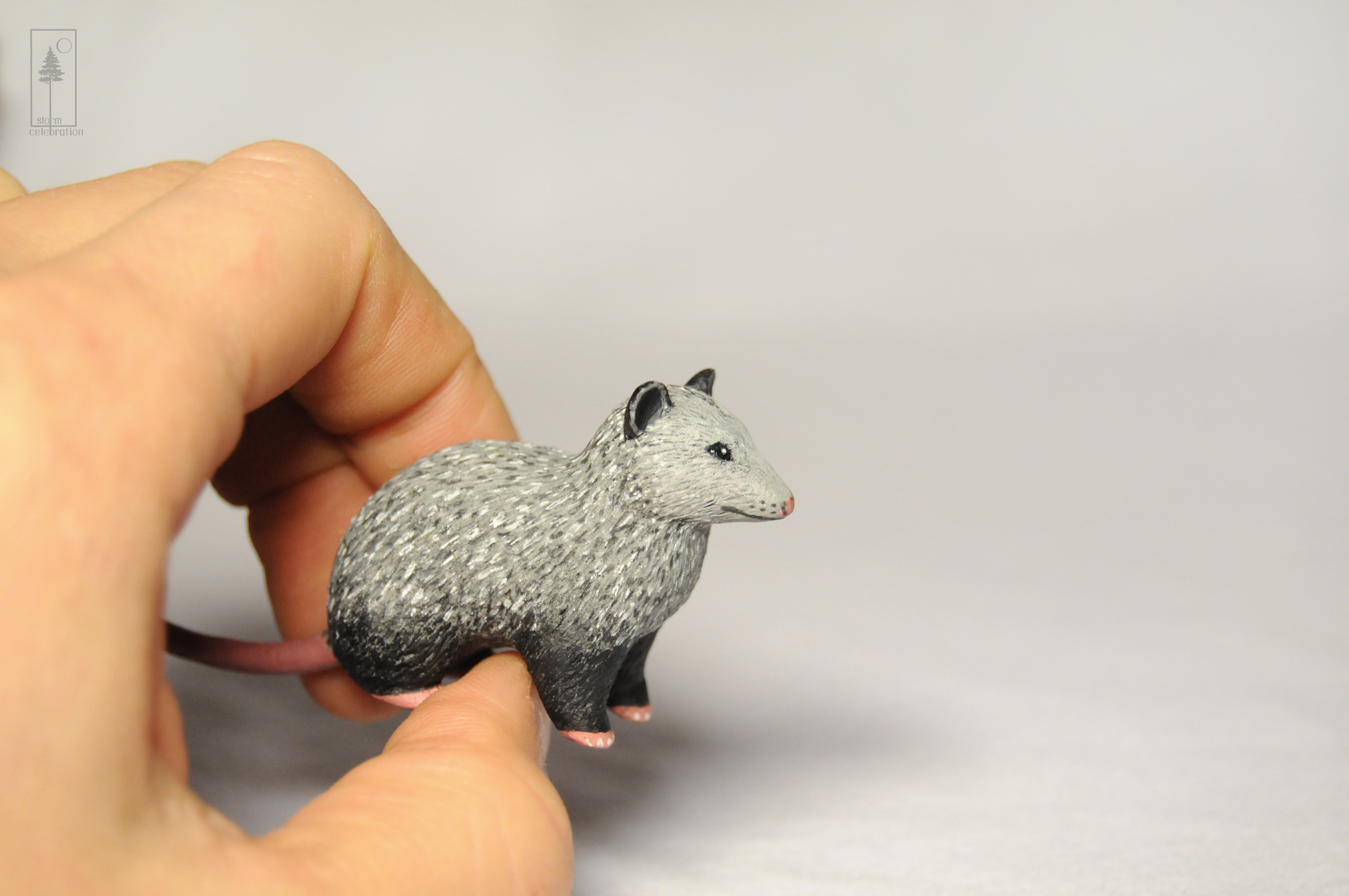 Tiny gray opossum figure | Inspire Uplift