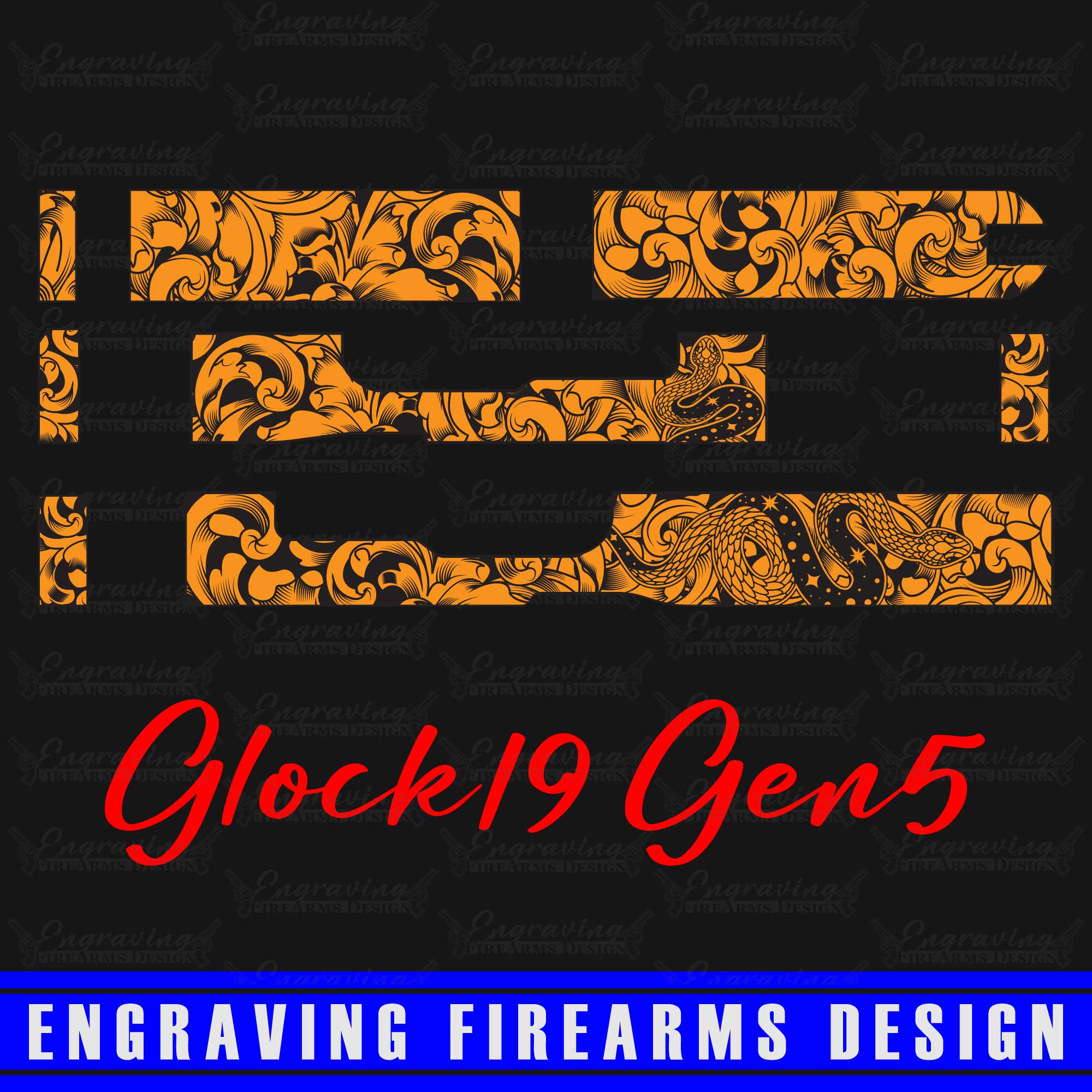 Engraving Firearms Design Glock19 Gen5 Scroll And Snake Desi | Inspire ...