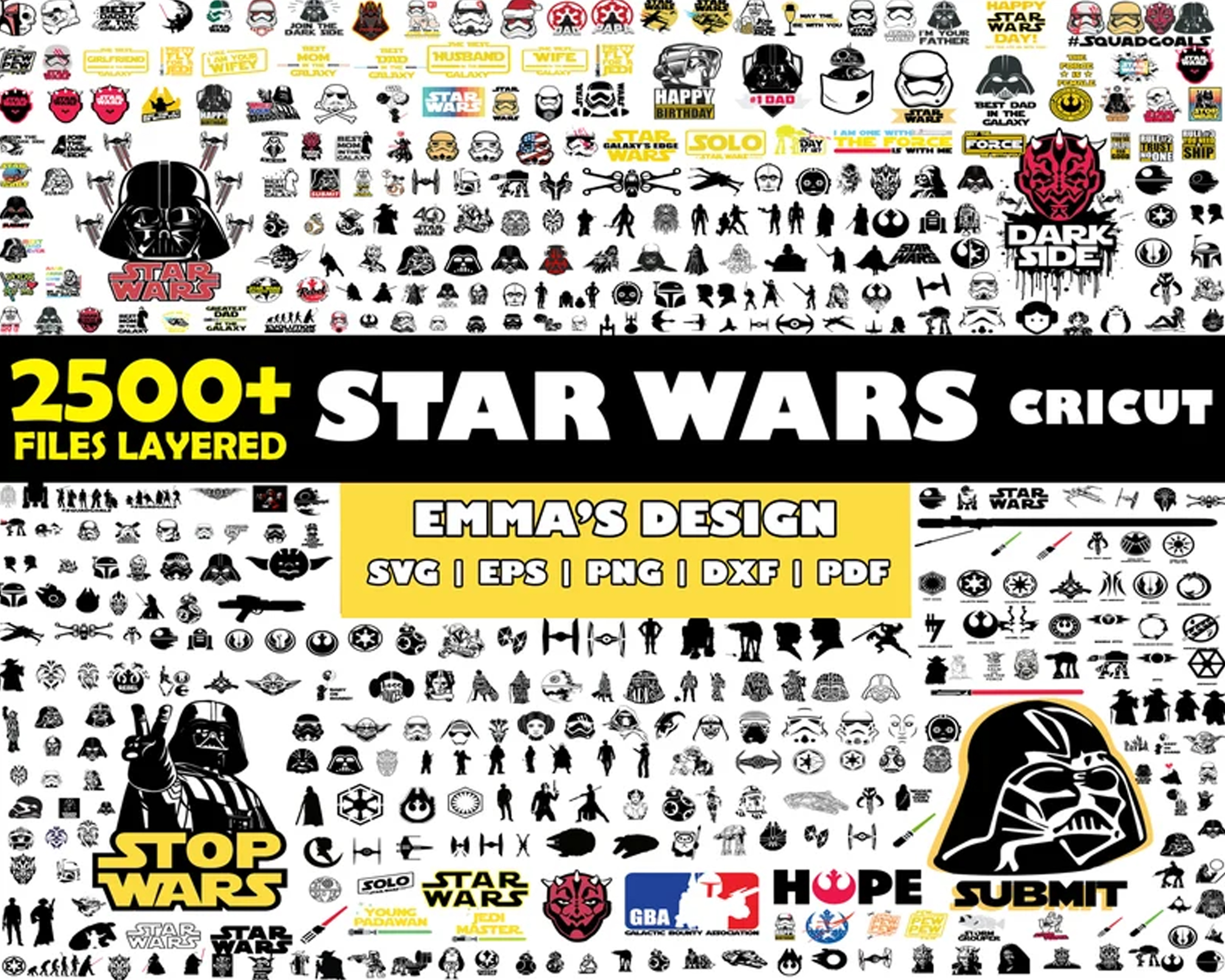 Star Wars Svg Bundle, Layered Design Vector Files, SVG for c | Inspire ...