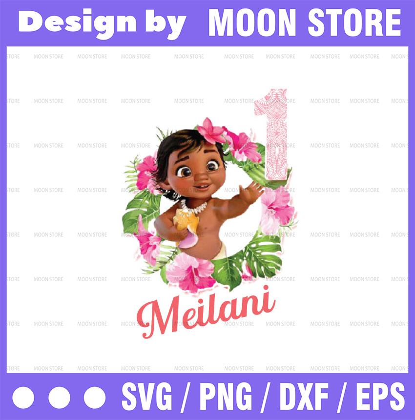 Personalized Name And Ages, Moana Birthday Girl PNG Digital | Inspire ...
