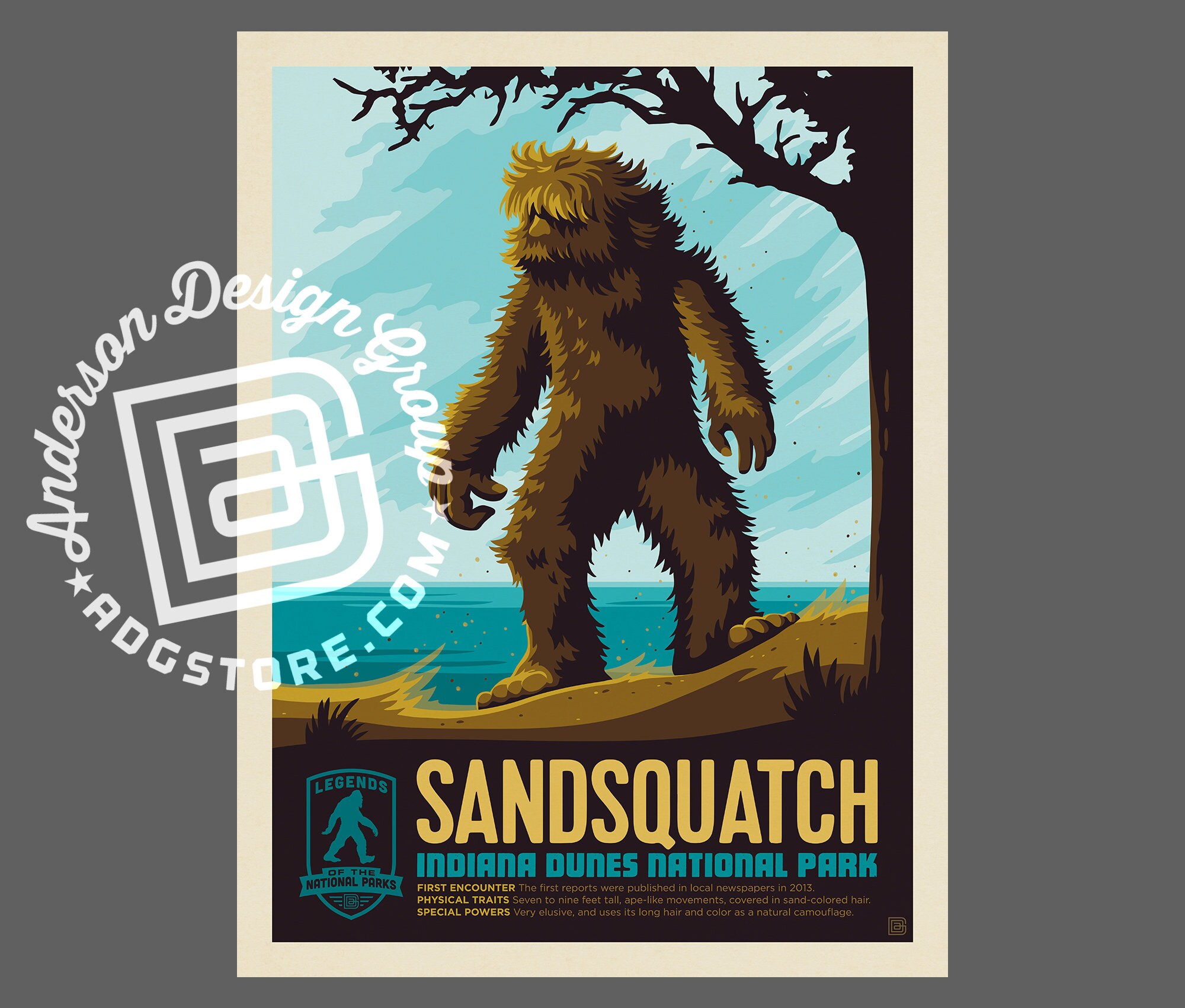 Sandsquatch Indiana Dunes National Park Poster by Anderson D - Inspire ...