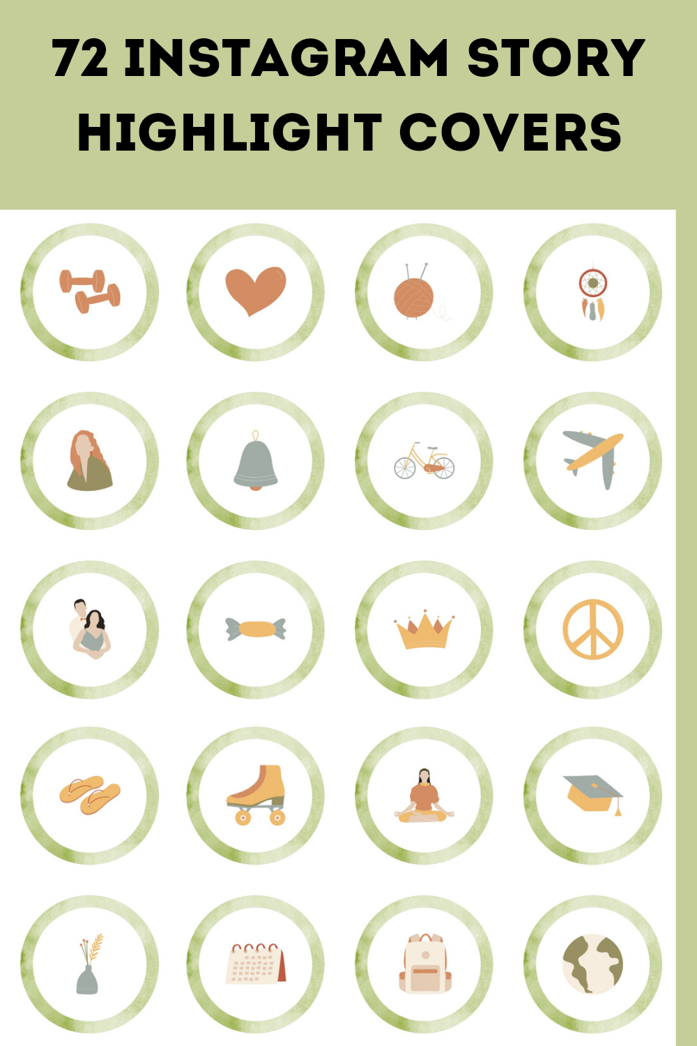 100 Lifestyle Instagram Highlight Icons. Green Instagram Hig | Inspire ...