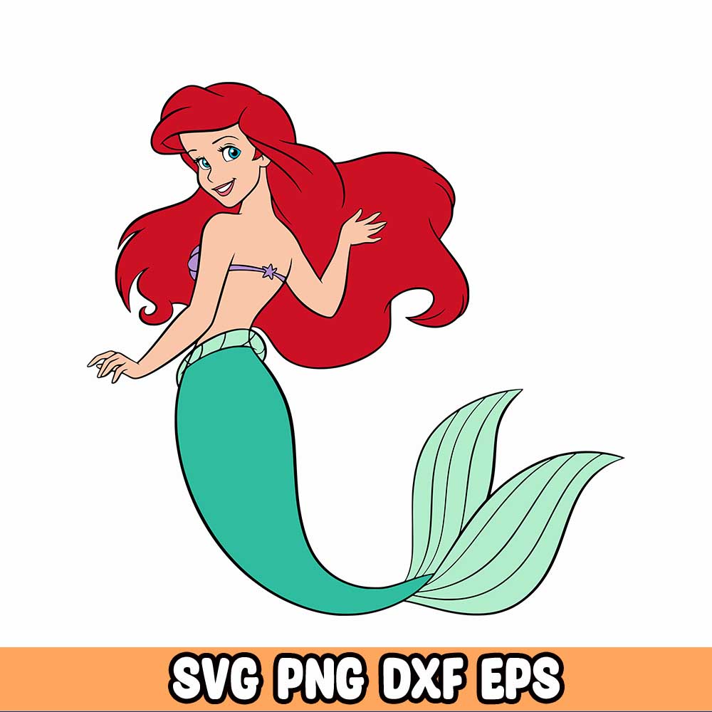 Little Mermaid Clipart, Little Mermaid PNG Instant Download, | Inspire ...