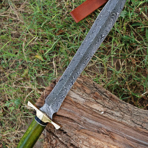 Hand Forged Damascus Steel Blade Dagger Double Edge Sword | Inspire Uplift