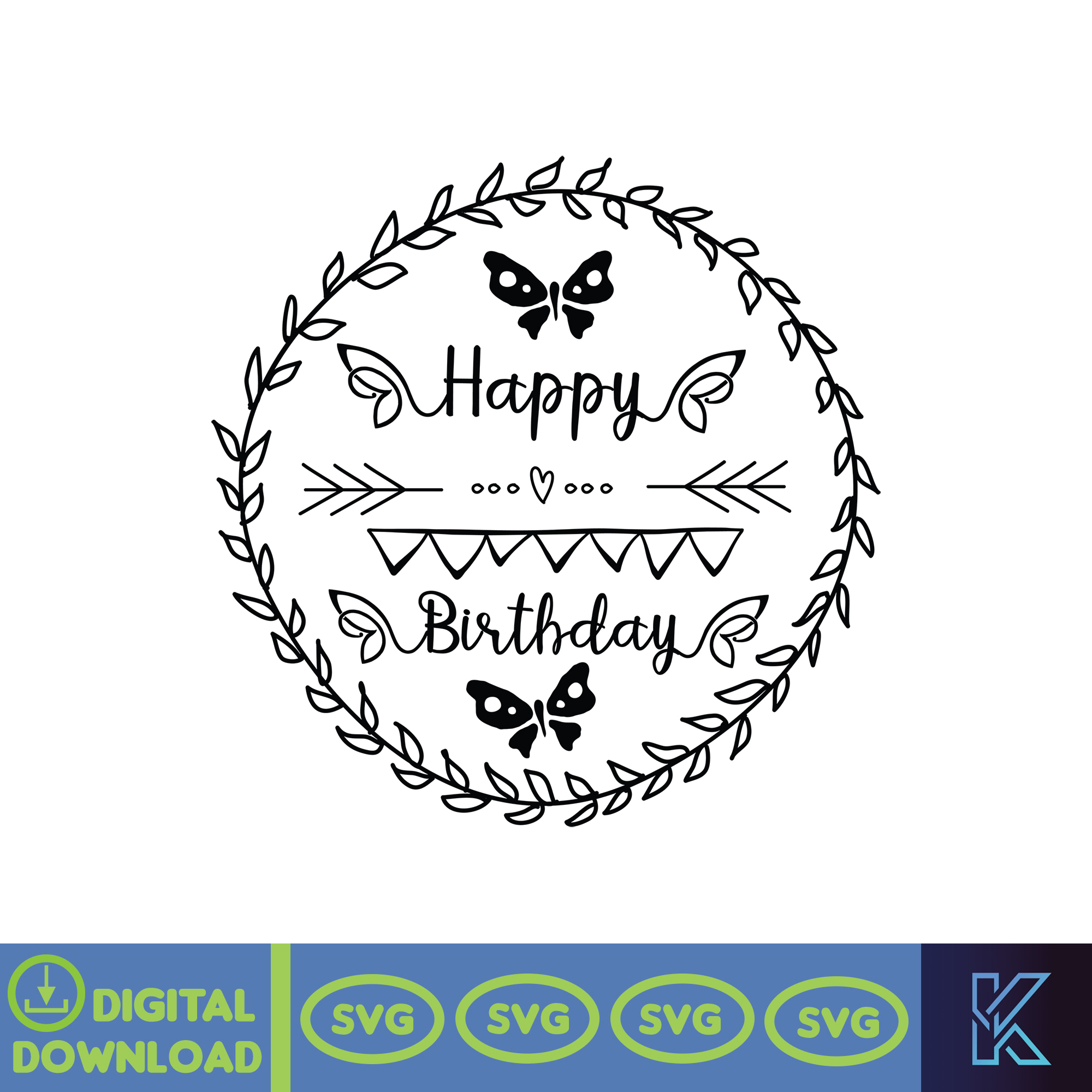 Birthday SVG PNG DXF Birthday Designs Hand Lettered Birthd - Inspire Uplift