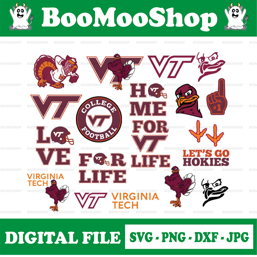 Virginia Tech Hokies Football svg, football svg, silhouette - Inspire ...