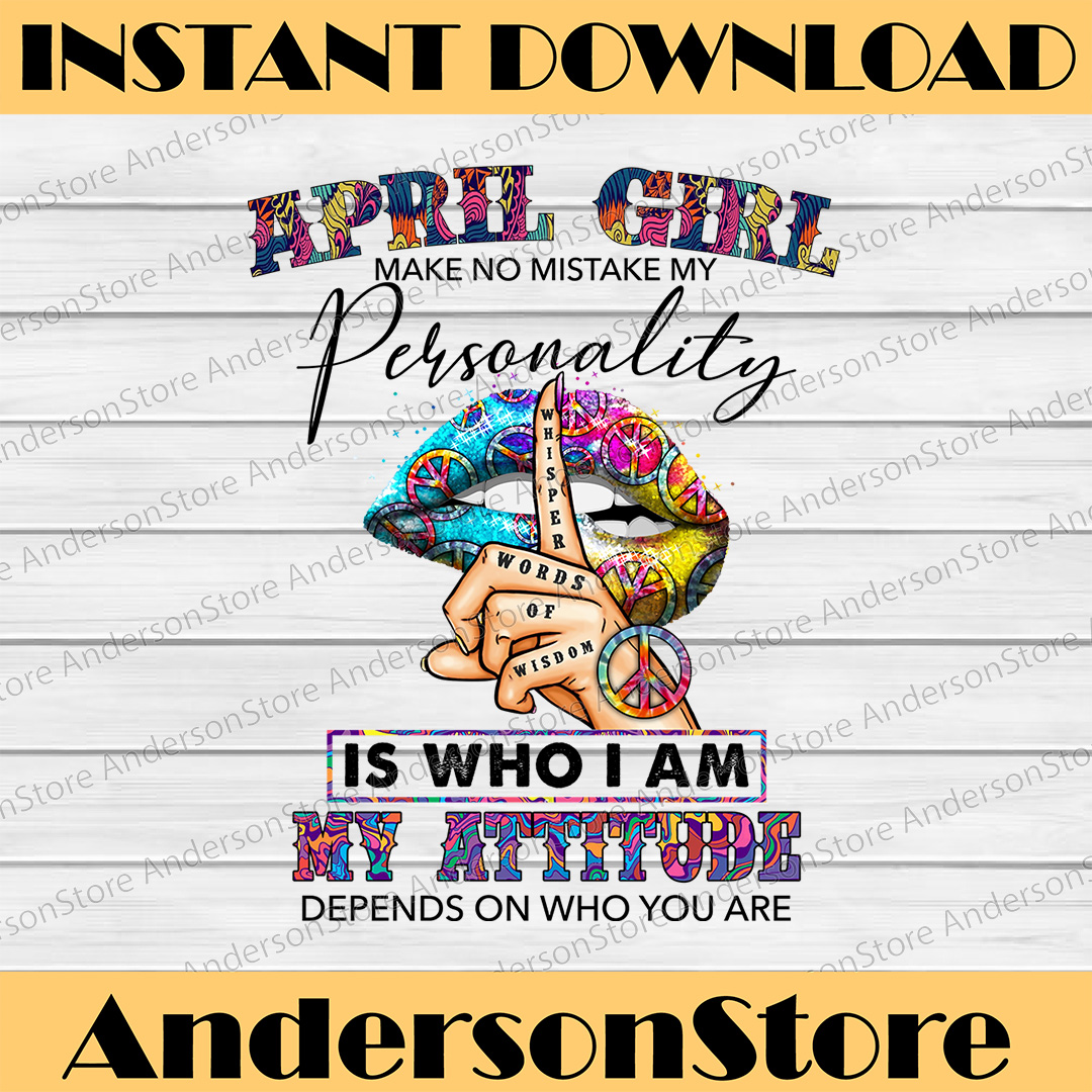 April Girl Hippie - Whisper Words Of Wisdom PNG, Birthday gi - Inspire ...