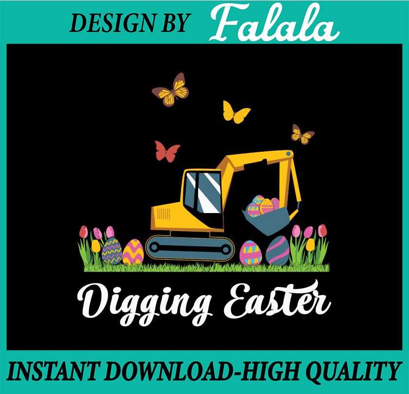 Digging Easter Excavator Construction, Happy Easter Day, Con - Inspire ...